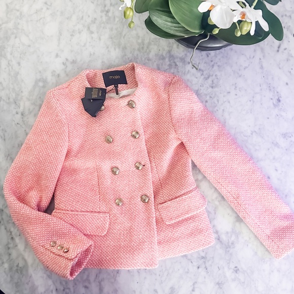 Maje | Jackets & Coats | Nwt Maje Tweed Pink Barbie Style | Poshmark